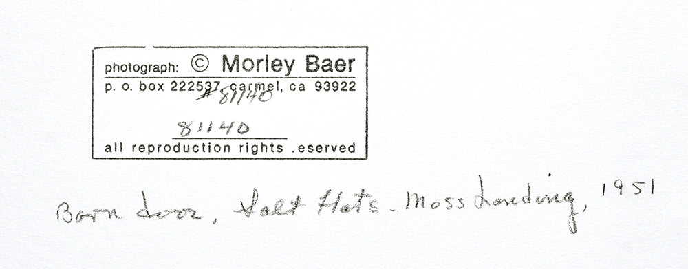 Morley Baer - Barn Door, Moss Landing, 1951 - Vintage – Russell Levin ...
